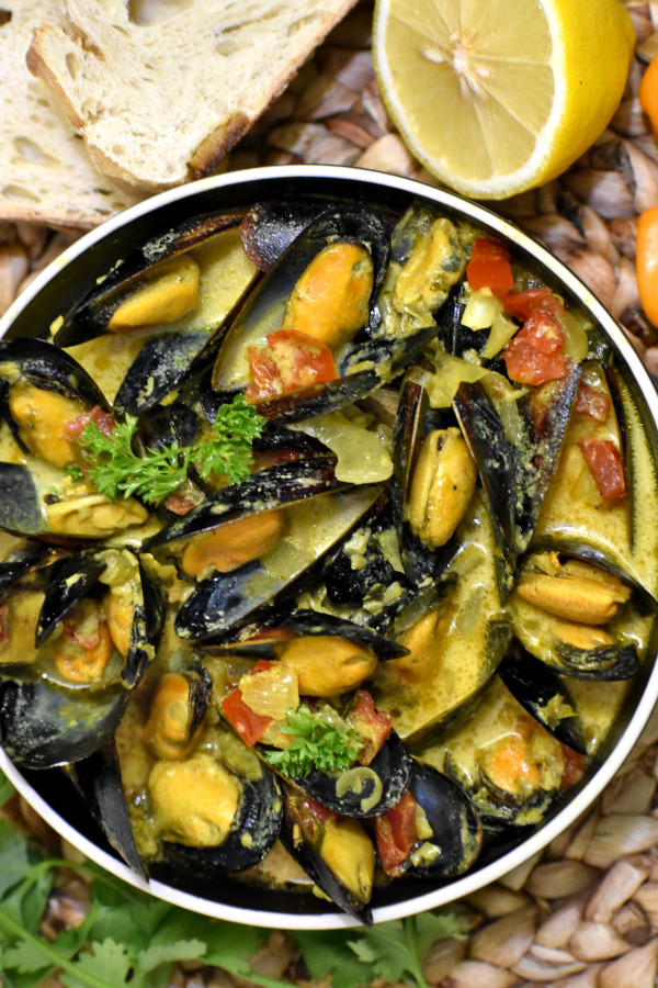 Caribbean Coconut Mussel Curry - GypsyPlate