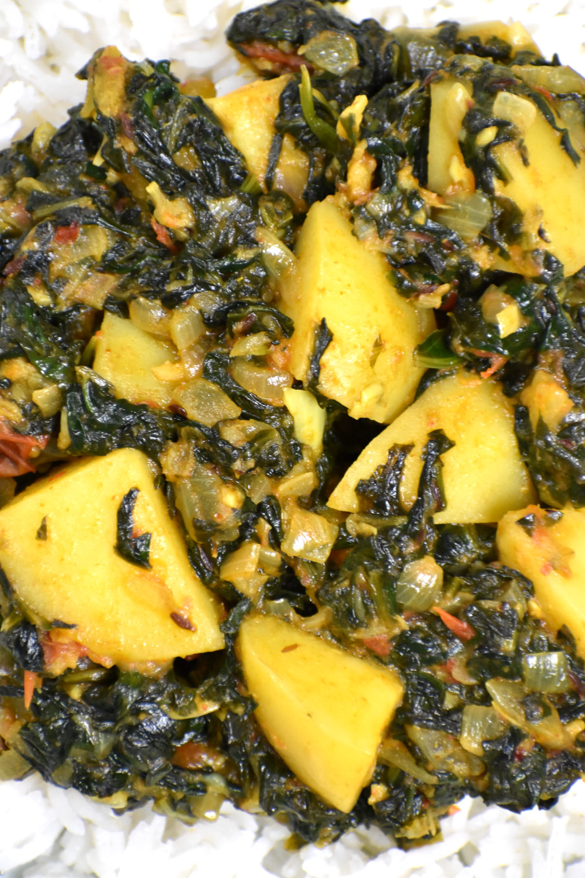 Sauteed Spinach and Potatoes (Aloo Palak) - GypsyPlate