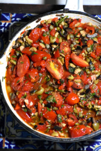 Mediterranean Fish with Tomato and Olive Tapenade - GypsyPlate