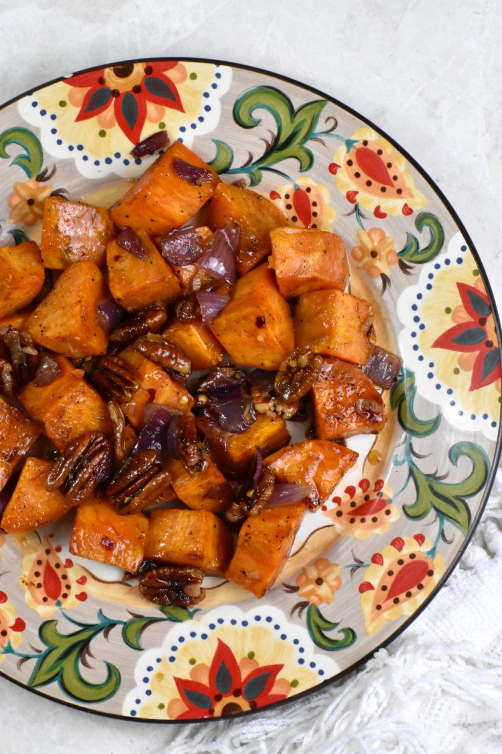 Chili Maple Glazed Sweet Potatoes with Pecans - GypsyPlate