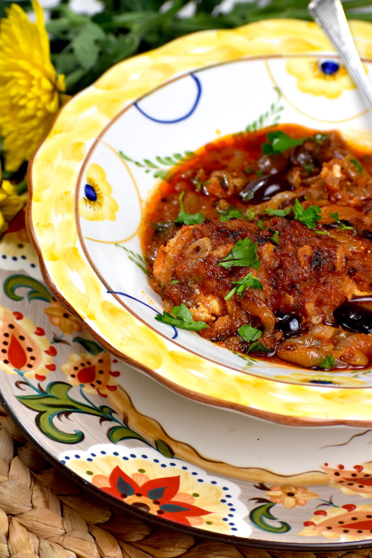 Psari Plaki - Greek Baked Fish with Onions & Tomatoes - GypsyPlate