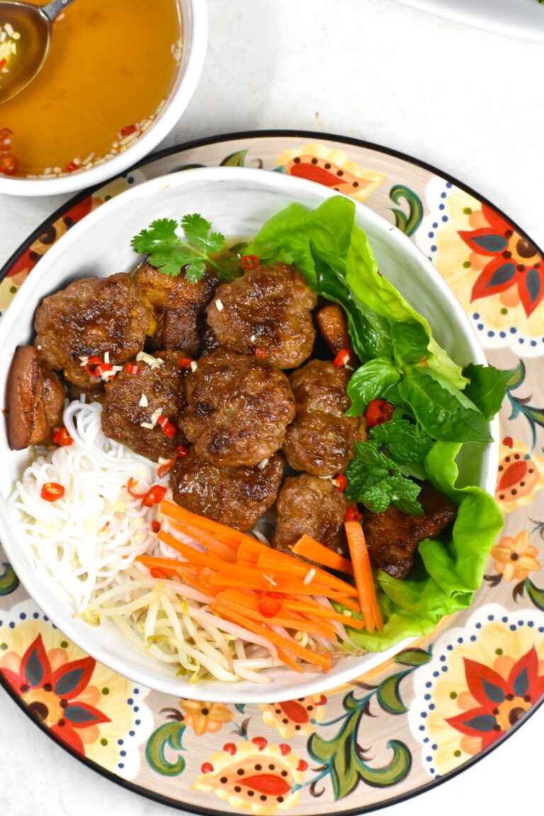 Bun Cha (Vietnamese Meatball Vermicelli Bowl) - GypsyPlate