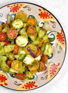 Cucumber Avocado Tomato Salad with Pesto - GypsyPlate