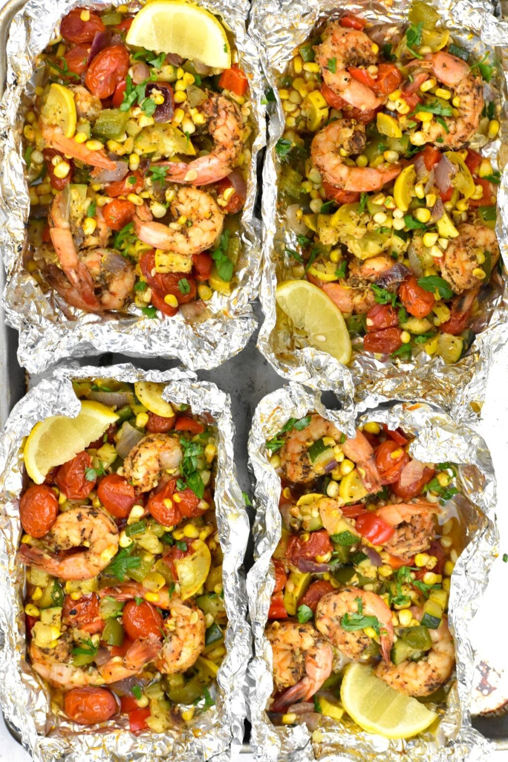 Shrimp Foil Packets with Summer Veggies - GypsyPlate