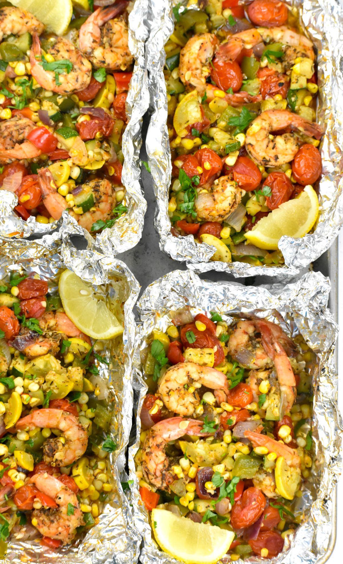 Shrimp Foil Packets with Summer Veggies - GypsyPlate