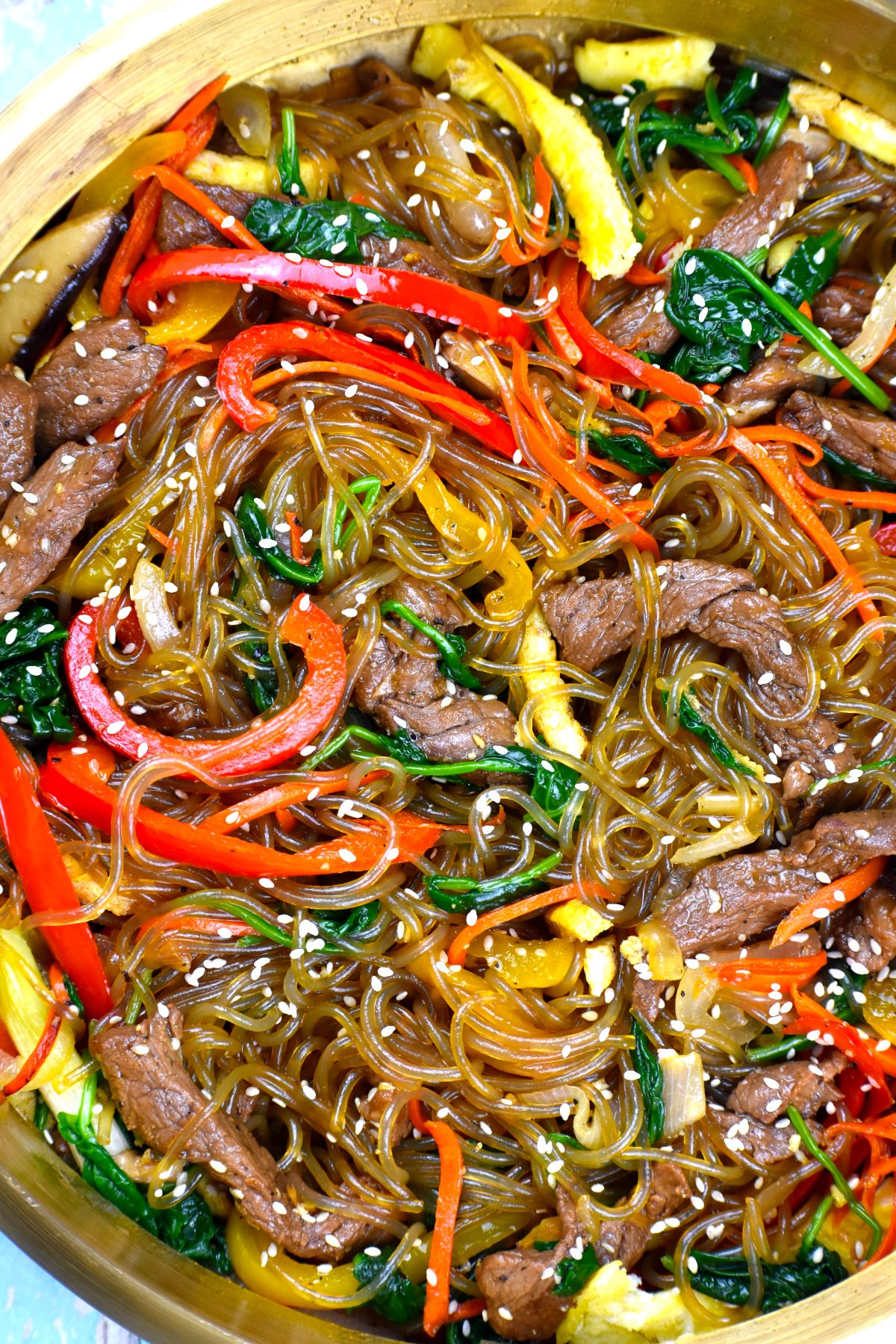 Japchae (Korean Glass Noodle Stir Fry) - GypsyPlate