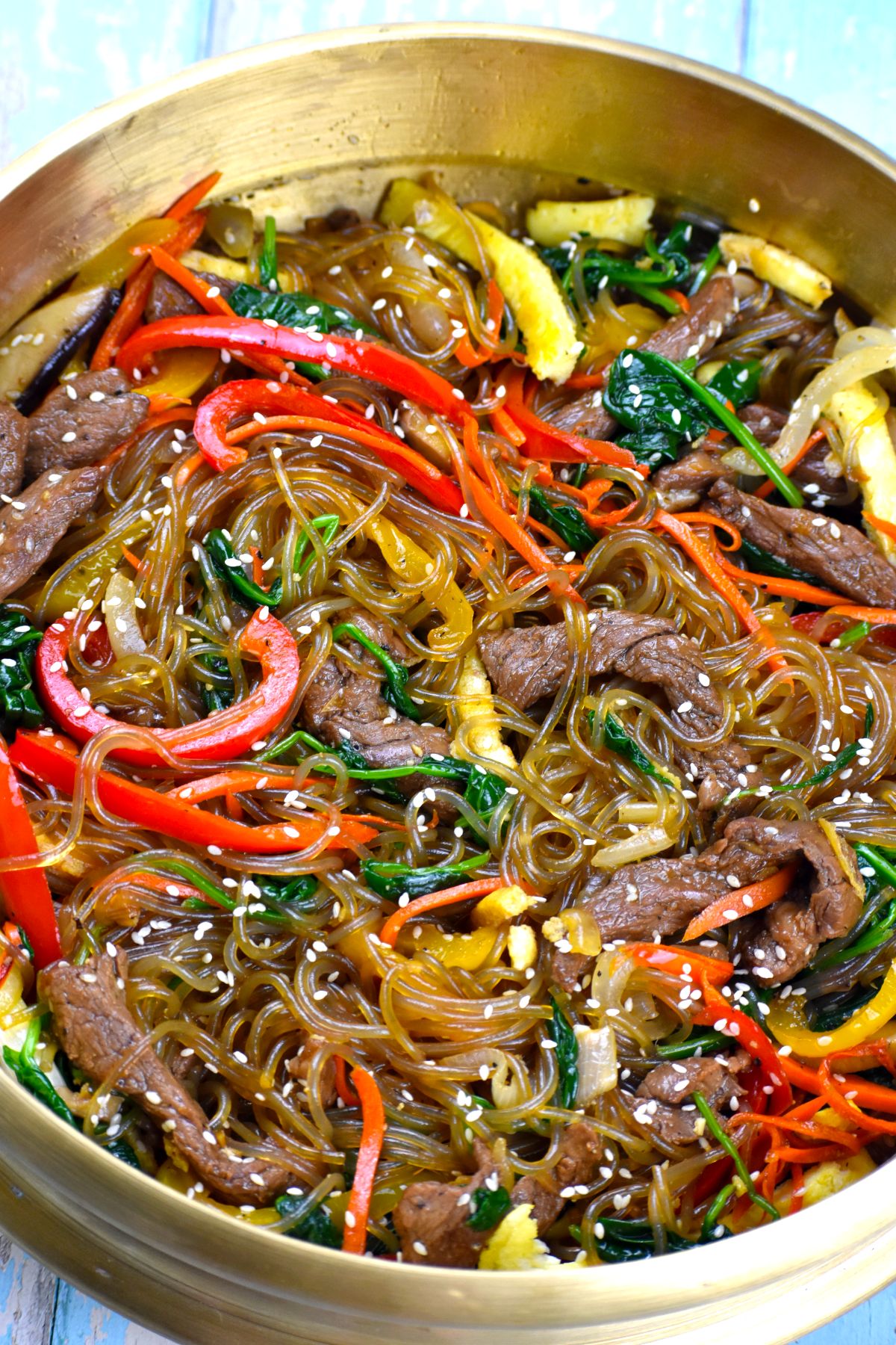 Japchae (Korean Glass Noodle Stir Fry) - GypsyPlate