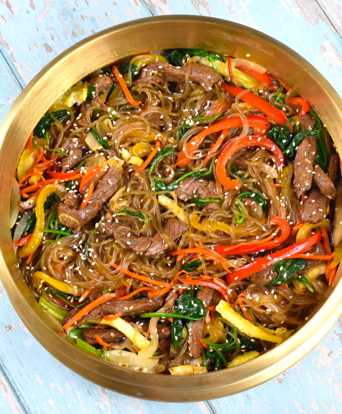 Japchae (Korean Glass Noodle Stir Fry) - GypsyPlate