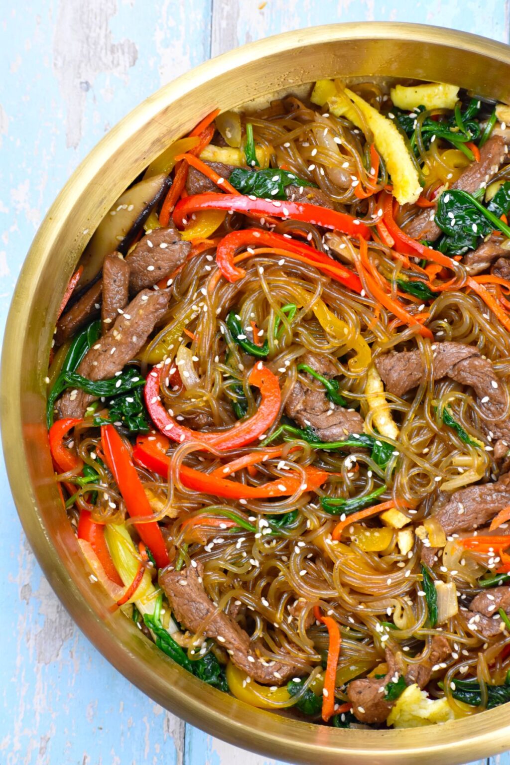 Japchae (Korean Glass Noodle Stir Fry) - GypsyPlate