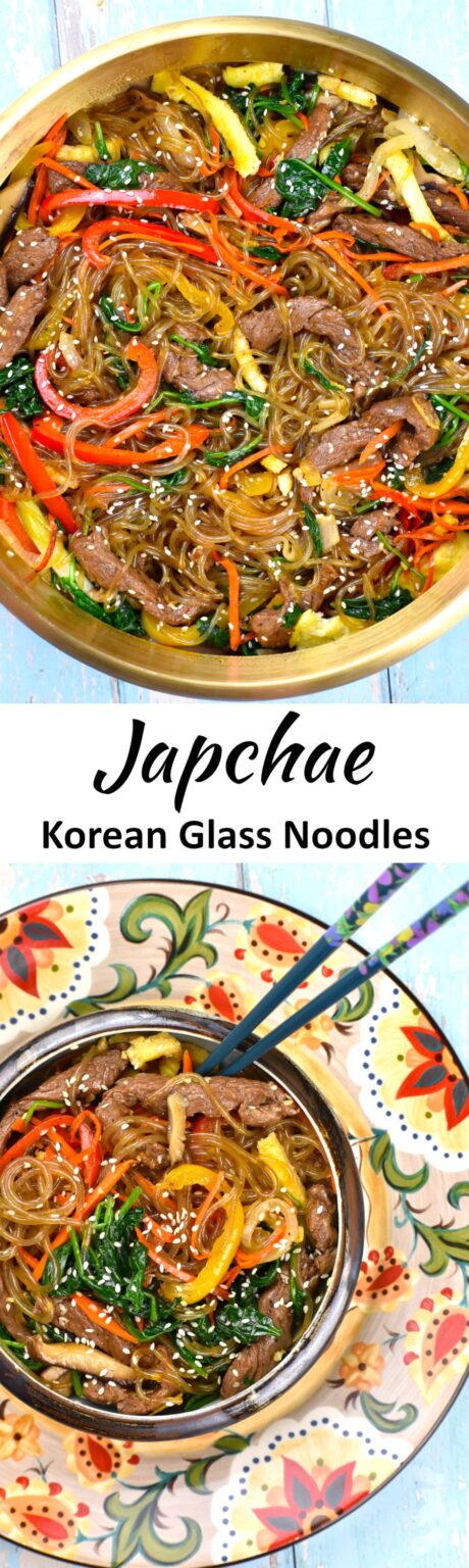 Japchae (Korean Glass Noodle Stir Fry) - GypsyPlate