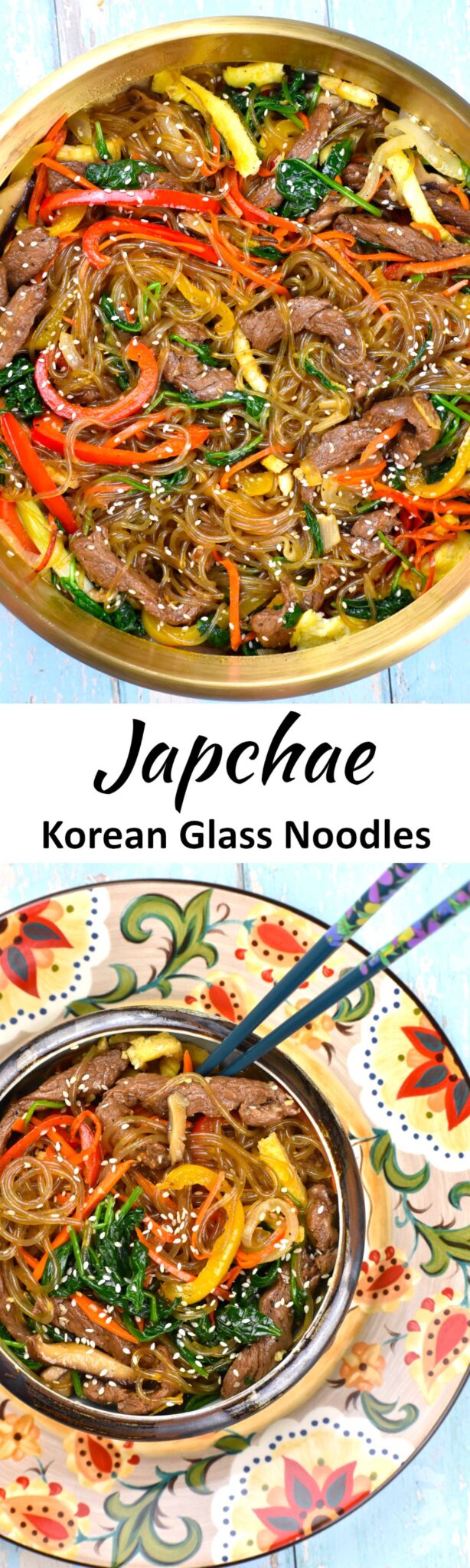 Japchae (Korean Glass Noodle Stir Fry) - GypsyPlate