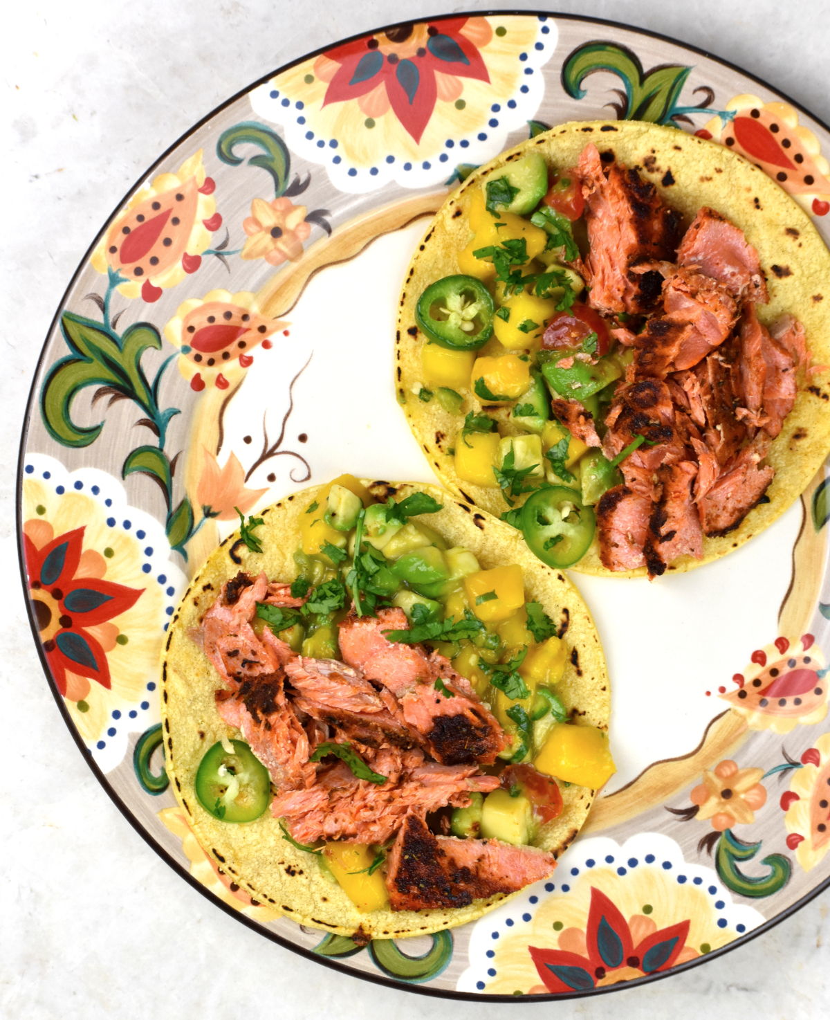 Blackened Salmon Tacos with Mango-Avocado Salsa - GypsyPlate