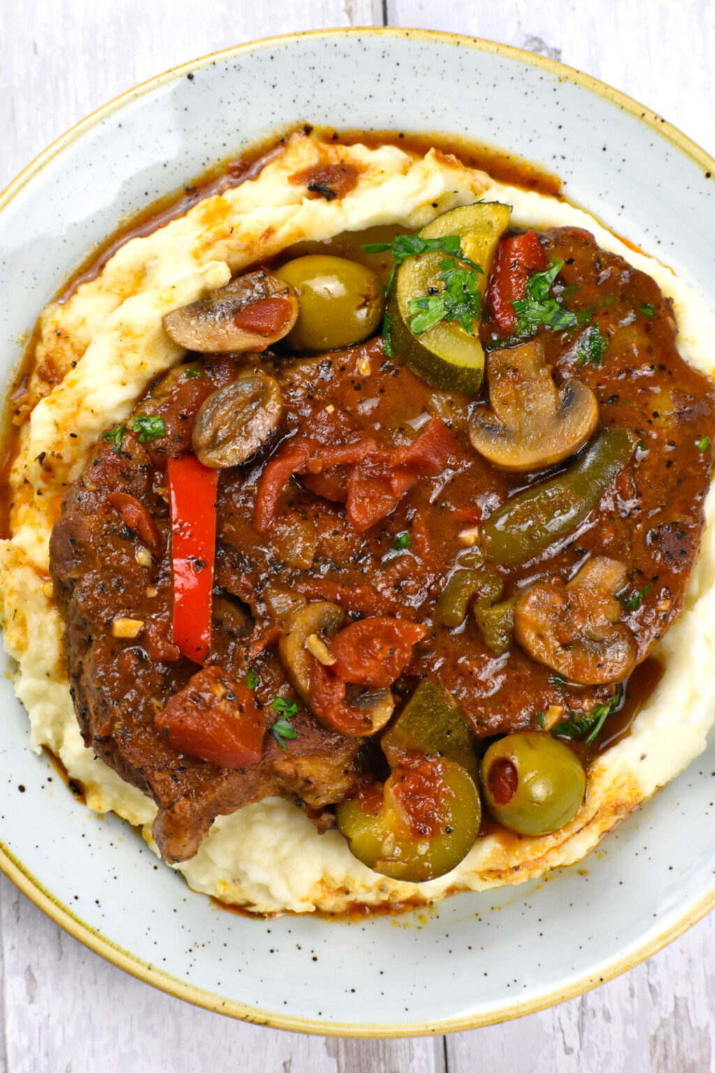 Braised Pork Steaks (Italian Style) - GypsyPlate