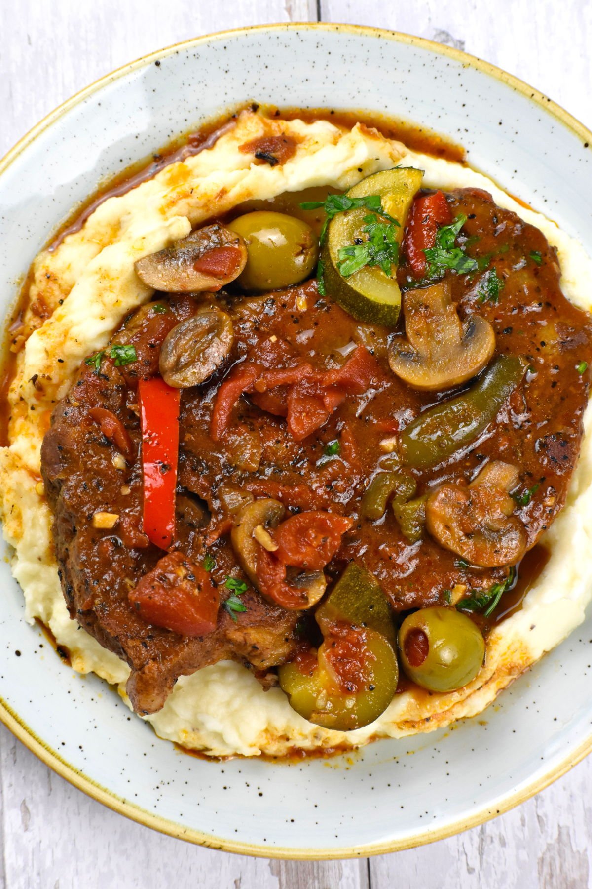 Braised Pork Steaks (Italian Style) - GypsyPlate