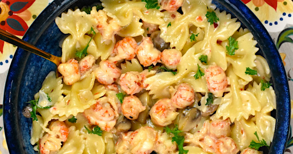 Langostino Pasta with Sherry Cream Sauce - GypsyPlate